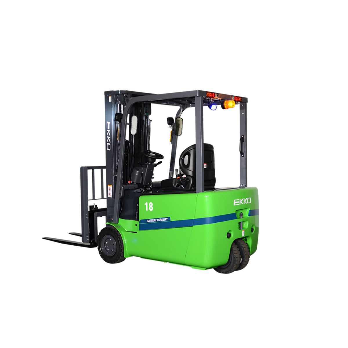 Lithium 3-Wheel Forklift – EKKO EK18AT-Li, 4,000 lb Capacity, Up to 216 ...